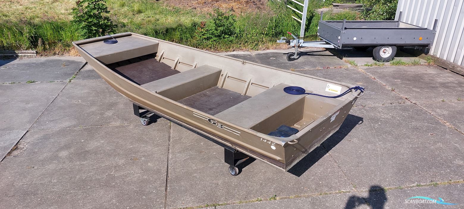 Te koop g3 1442 aluminium jon boot platbodem visboot | Motorbåt till ...